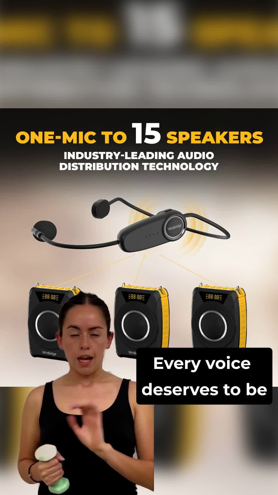 Winbridge M801 Wireless Outdoor Waterproof Speaker Voice Amplifier with ...