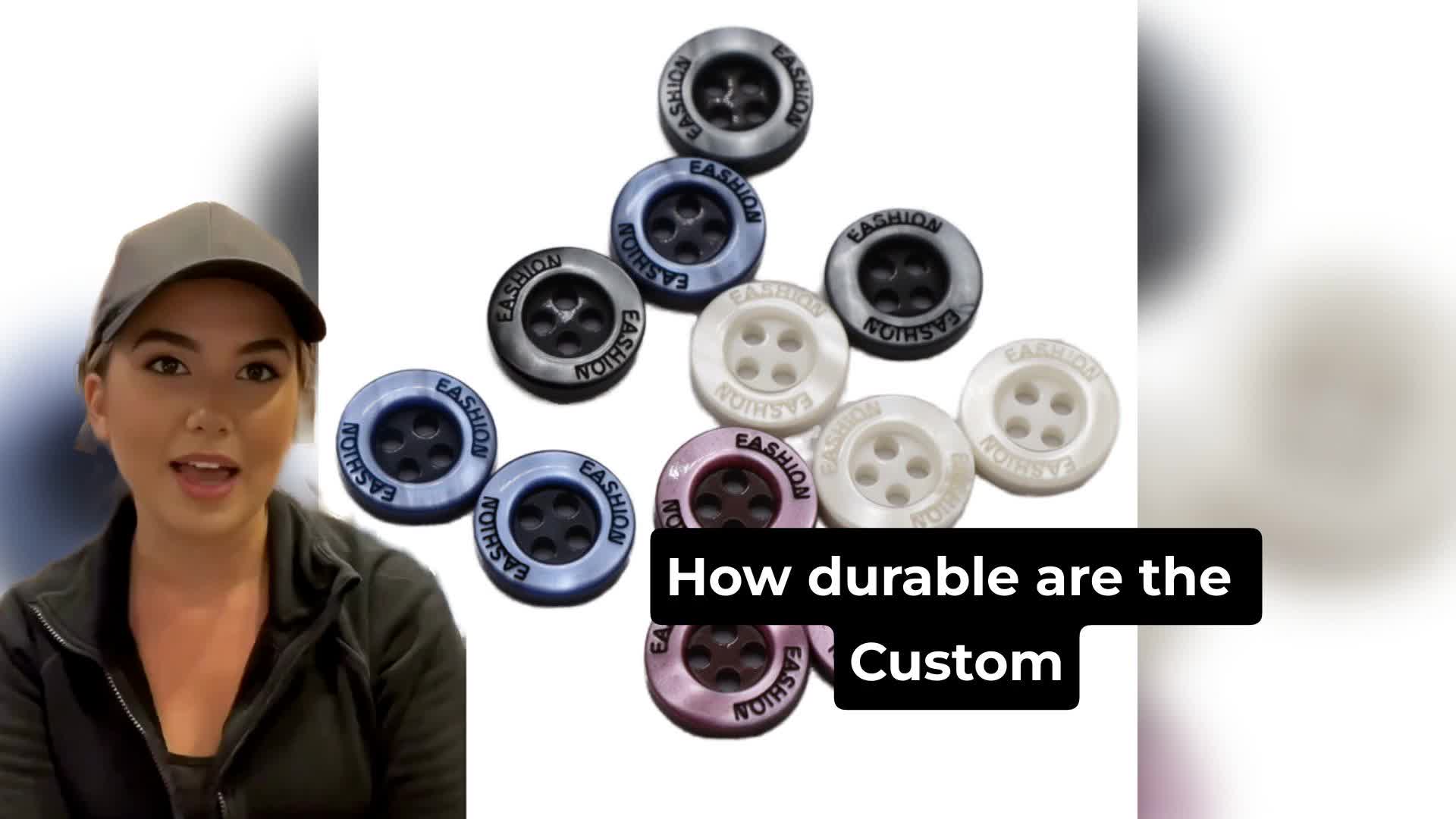 Custom Engraved Logo Brand Buttons - Eco-Friendly Resin